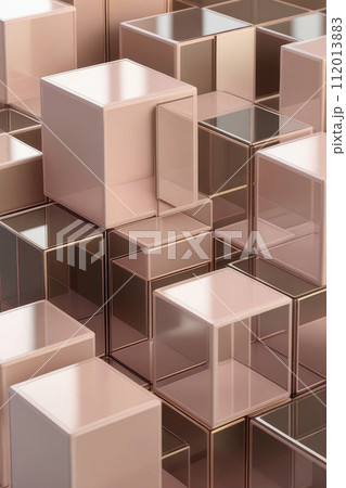 Dynamic shapes composition symmetric boxes and...のイラスト素材 [112013883 ...