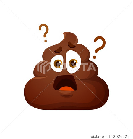 Cartoon poop emoji wondering with question...のイラスト素材 [112026323] - PIXTA