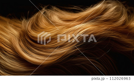 Close-up of brown hair strands on dark...のイラスト素材 [112026963] - PIXTA