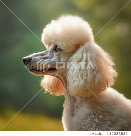 Profile portrait of a purebred Poodle dog in...のイラスト素材 [112028683] - PIXTA