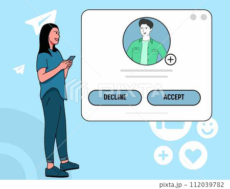 Accept request concept vector flat illustrationのイラスト素材 [112039782] - PIXTA