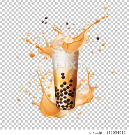 Refreshing bubble tea splash isolated on a...のイラスト素材 [112054911] - PIXTA