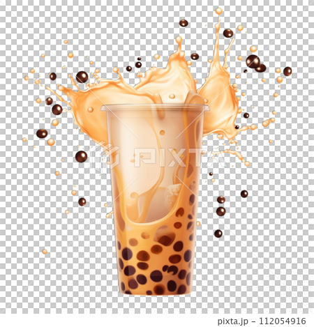 Refreshing bubble tea splash isolated on a...のイラスト素材 [112054916] - PIXTA