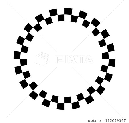 Checkered circle frame. Circle frame with...のイラスト素材 [112079367] - PIXTA