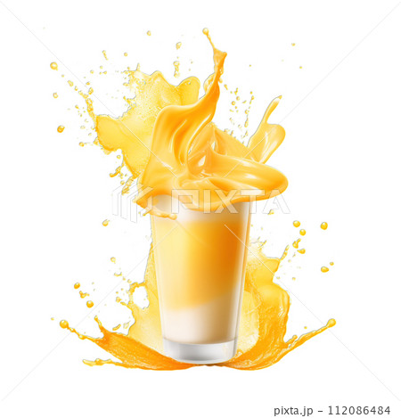 Exotic Mango Lassi in Dynamic Splash Art,...のイラスト素材 [112086484] - PIXTA