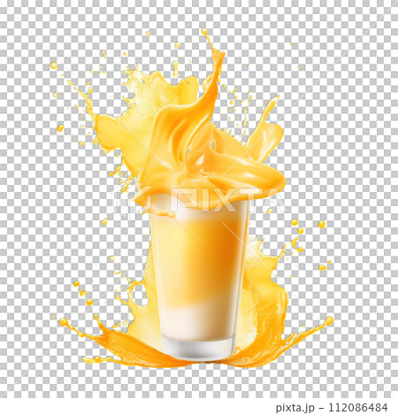 Exotic Mango Lassi in Dynamic Splash Art,...のイラスト素材 [112086484] - PIXTA