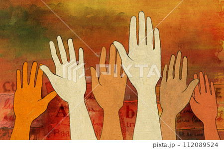 Raised handsのイラスト素材 [112089524] - PIXTA