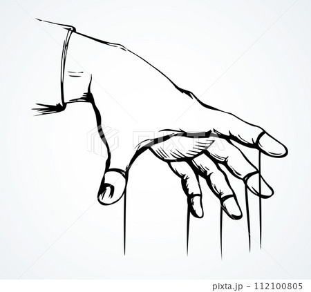 Man is a puppet. Vector drawingのイラスト素材 [112100805] - PIXTA
