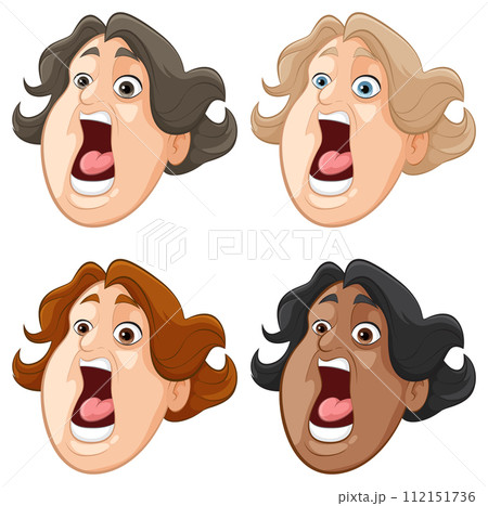 Diverse Expressions of Shock and Surpriseのイラスト素材 [112151736] - PIXTA