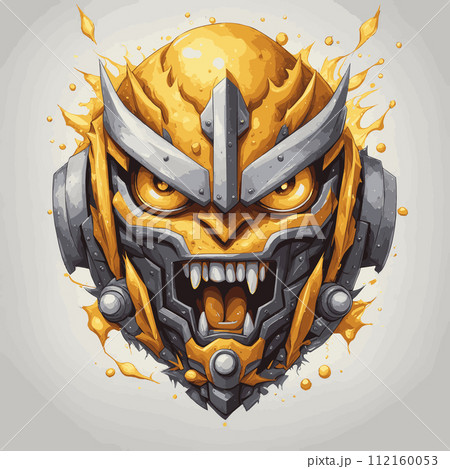 Yellow mecha mask vector illustrationのイラスト素材 [112160053] - PIXTA