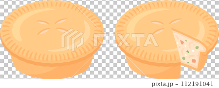 Cartoon chicken pot pie drawingのイラスト素材 [112191041] - PIXTA