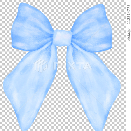 Blue Coquette bow and frame aesthetic watercolorのイラスト素材 [112214778] - PIXTA