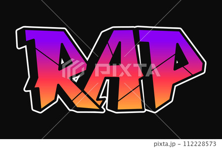 Rap - single word, letters graffiti style....のイラスト素材 [112228573] - PIXTA