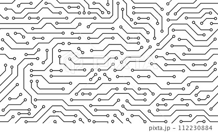 Computer motherboard seamless pattern, circuit...のイラスト素材 [112230884 ...