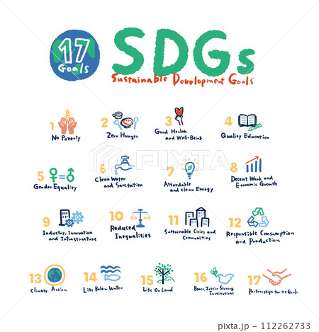 SDGs 17の目標アイコンセット SDGs 17 goals icon setのイラスト素材 [112262733] - PIXTA