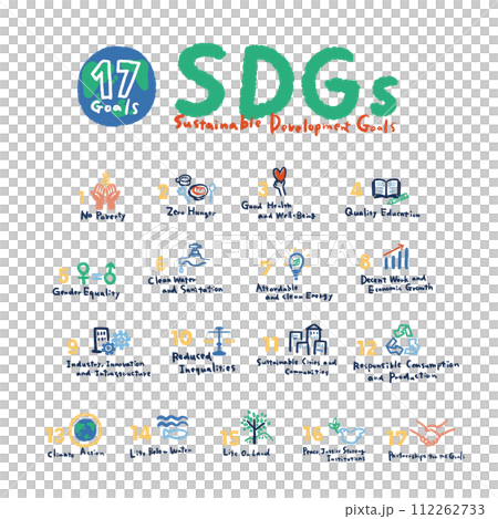 SDGs 17の目標アイコンセット SDGs 17 goals icon setのイラスト素材 [112262733] - PIXTA