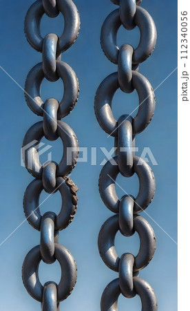 Parallel Chains Against Blue Sky, Generative AIのイラスト素材 [112340056] - PIXTA