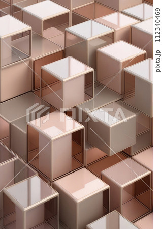 Dynamic shapes composition symmetric boxes and...のイラスト素材 [112340469 ...