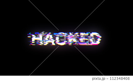 3D rendering hacked text with screen effects of...のイラスト素材 [112348408] - PIXTA