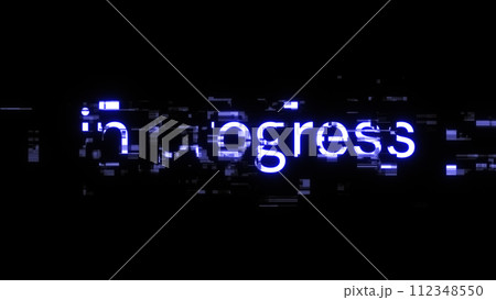 3D rendering in progress text with screen...のイラスト素材 [112348550] - PIXTA