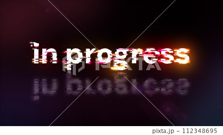 3D rendering in progress text with screen...のイラスト素材 [112348695] - PIXTA