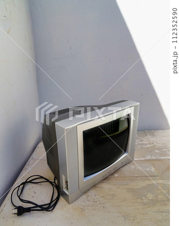 old square television with vintage lookの写真素材 [112352590] - PIXTA