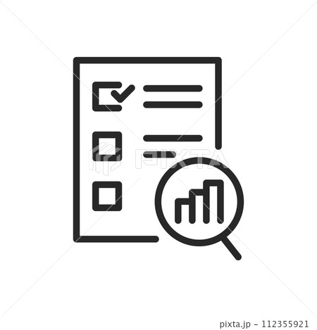 Vote Counting Analysis Icon. Vector Outline for...のイラスト素材 [112355921 ...