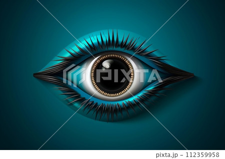 Close-up, hyper-realistic abstract single eye,...のイラスト素材 [112359958 ...