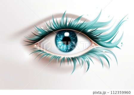 Close-up, hyper-realistic abstract single eye,...のイラスト素材 [112359960 ...