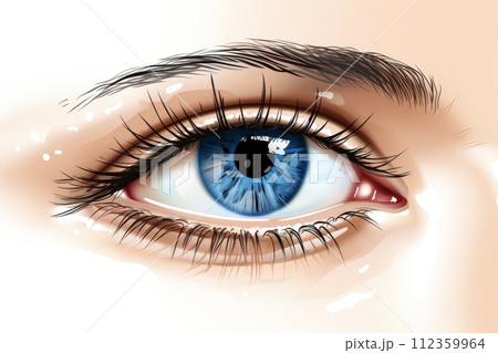 Close-up, hyper-realistic abstract single eye,...のイラスト素材 [112359964 ...