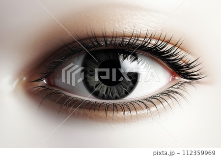 Close-up, hyper-realistic abstract single eye,...のイラスト素材 [112359969 ...