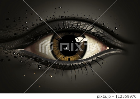 Close-up, hyper-realistic abstract single eye,...のイラスト素材 [112359970 ...