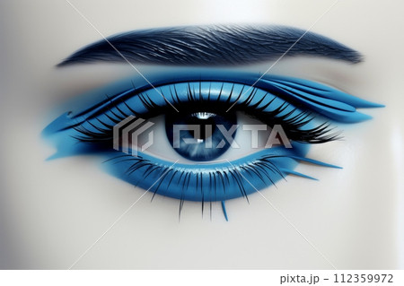 Close-up, hyper-realistic abstract single eye,...のイラスト素材 [112359972 ...