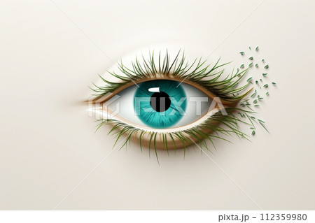 Close-up, hyper-realistic abstract single eye,...のイラスト素材 [112359980 ...