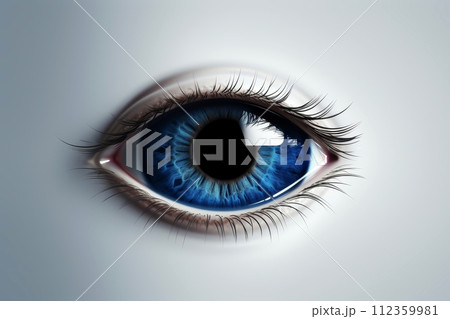Close-up, hyper-realistic abstract single eye,...のイラスト素材 [112359981 ...