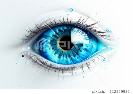 Close-up, hyper-realistic abstract single eye,...のイラスト素材 [112359983 ...