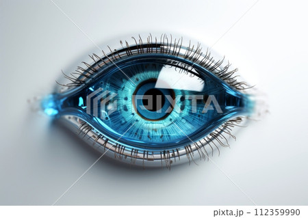 Close-up, hyper-realistic abstract single eye,...のイラスト素材 [112359990 ...