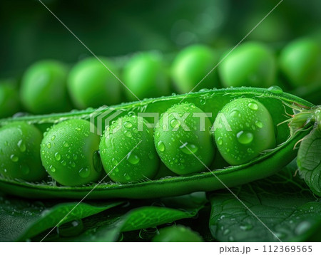 food background pea pods close upのイラスト素材 [112369565] - PIXTA