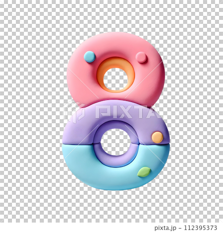 3D number eight in springのイラスト素材 [112395373] - PIXTA