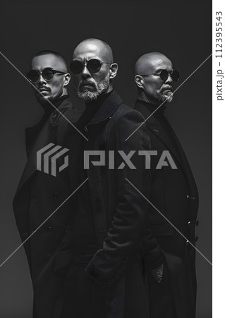 AI-generated content. Three bald men in...のイラスト素材 [112395543] - PIXTA