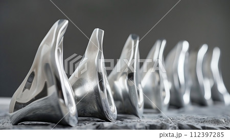 A row of silver birch trees stood majestically...のイラスト素材 [112397285 ...