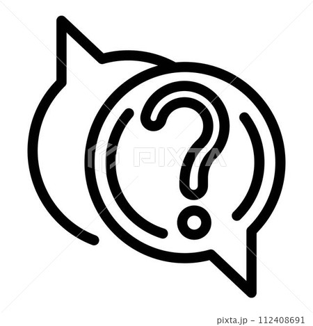 Solving chat problem icon. Outline solving chat...のイラスト素材 [112408691 ...
