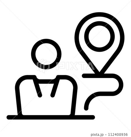 Human location icon. Outline human location...のイラスト素材 [112408936] - PIXTA