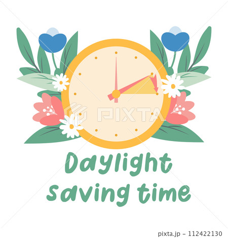 Spring forward concept in flat style, change...のイラスト素材 [112422130] - PIXTA