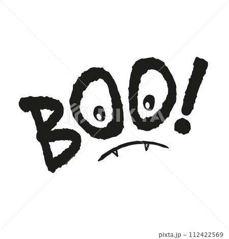 Boo text with sad smile, Halloween message,...のイラスト素材 [112422569] - PIXTA