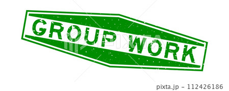 Grunge green group work word hexagon rubber...のイラスト素材 [112426186] - PIXTA