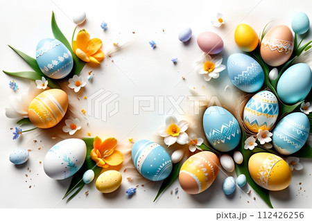 Abstract Easter background, Easter eggs.のイラスト素材 [112426256] - PIXTA