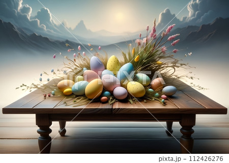 Abstract Easter background, Easter eggs.のイラスト素材 [112426276] - PIXTA