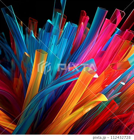 Vibrant Spectrum: Abstract lines create a...のイラスト素材 [112432728] - PIXTA