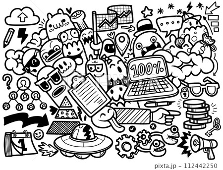 Hand Drawn Art of Modern Life and Technologyのイラスト素材 [112442250] - PIXTA